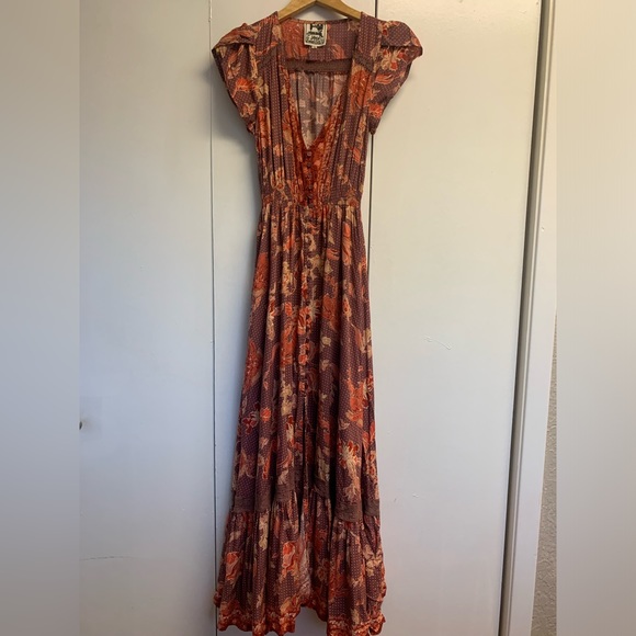 Jaase | Dresses | Jaase Maroon Floral Maxi Dress | Poshmark